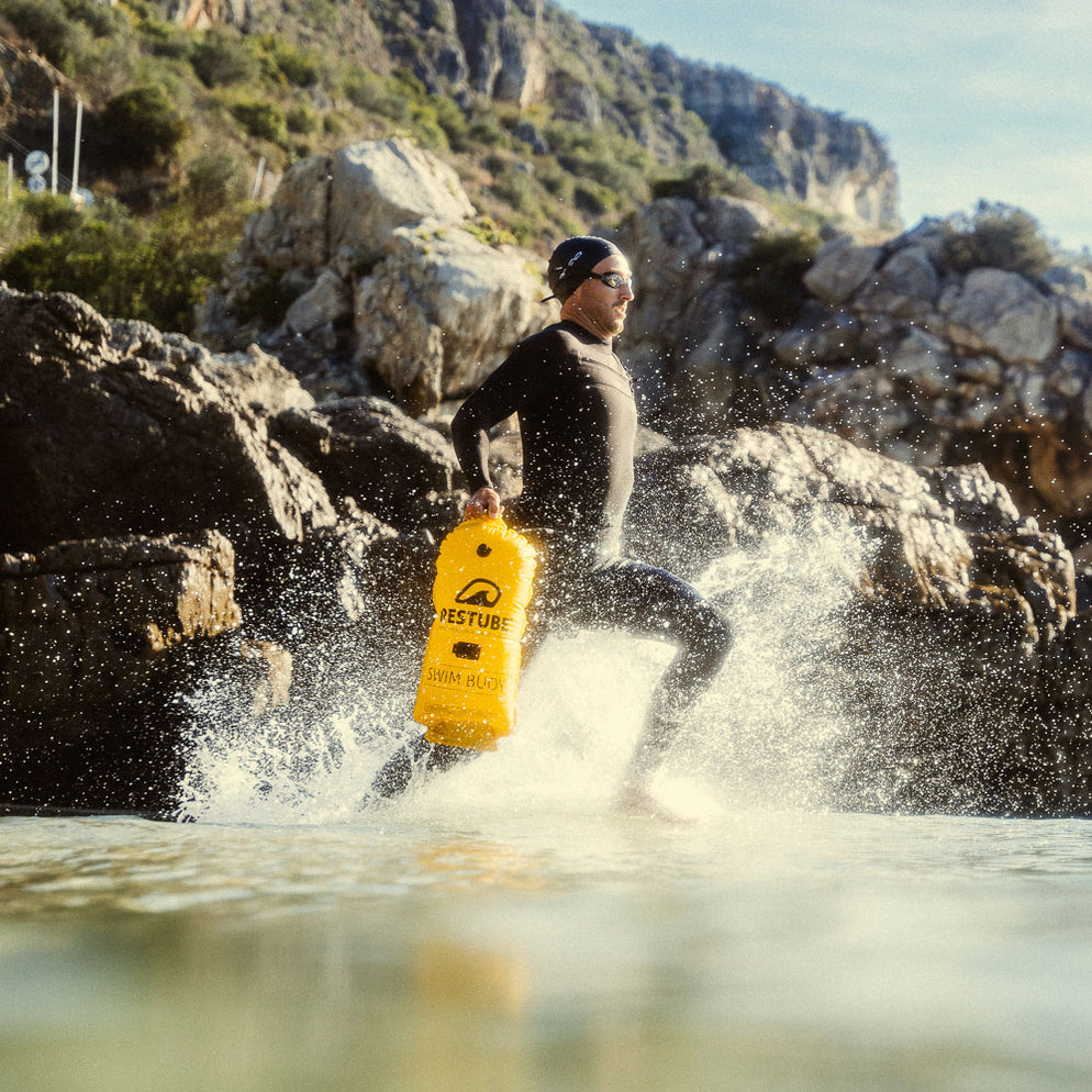 swim buoy by RESTUBE | Dry bag, more visibility & buoyancy — RESTUBE US